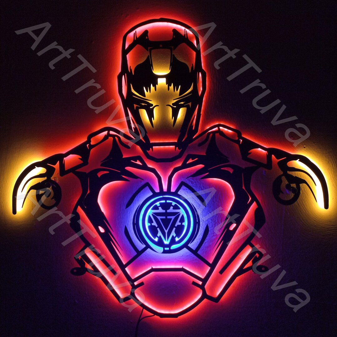 Iron Man, Man Decor, Steel Man, Gift Man, Man Steel Decor, Man Led Sign ...