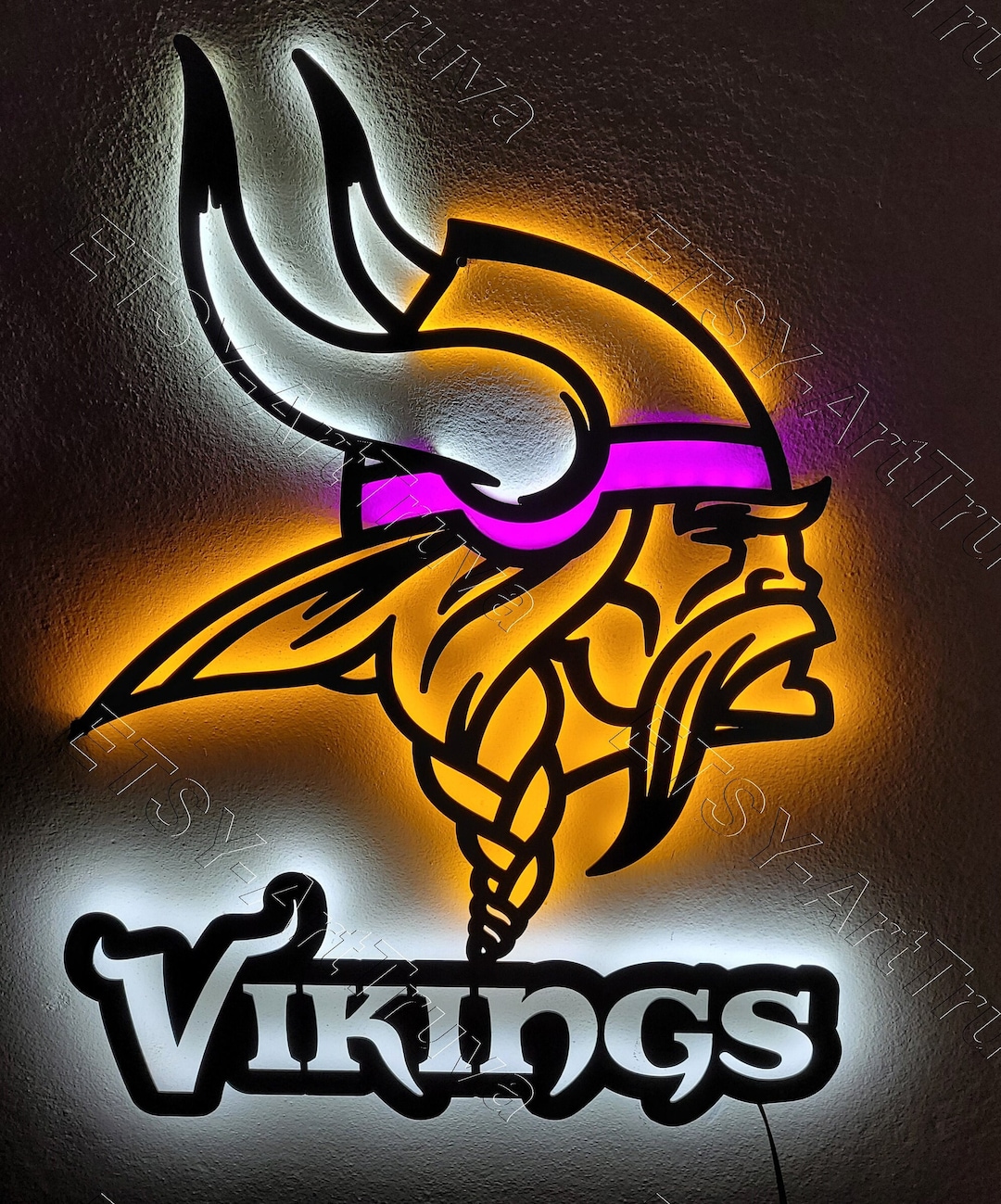 Minnesota Vikings, Vikings Decor, Minnesota Decor, Metal Vikings, Steel Minnesota, Led Decor ...