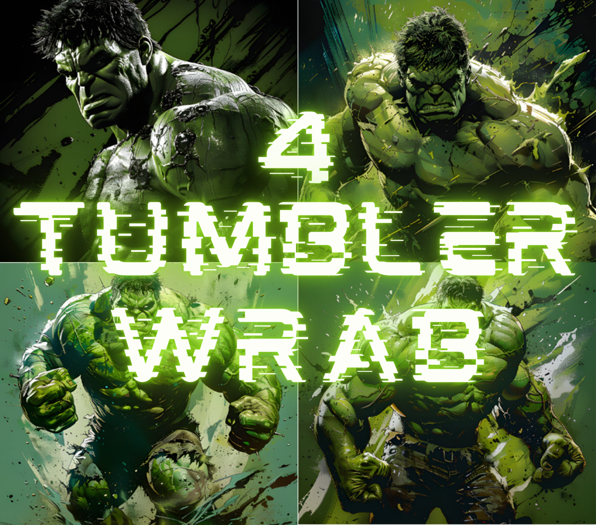 Hulk Cartoon 20 Oz Tumbler Wrap Design Digital Download - 2023 Skinny ...