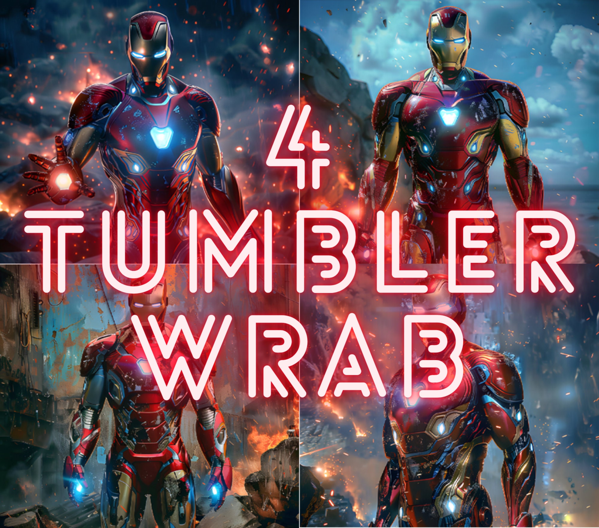 Iron Man 20 Oz Tumbler Wrap Design Digital Download - 2023 Skinny ...