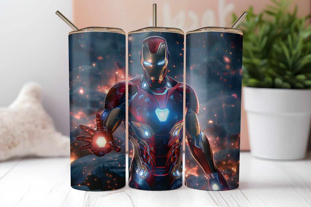 Iron Man 20 Oz Tumbler Wrap Design Digital Download - 2023 Skinny ...