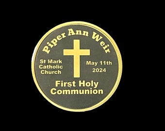 First Holy Communion Coin 1 Oz Fine .999 Silver Engravable Holy ...