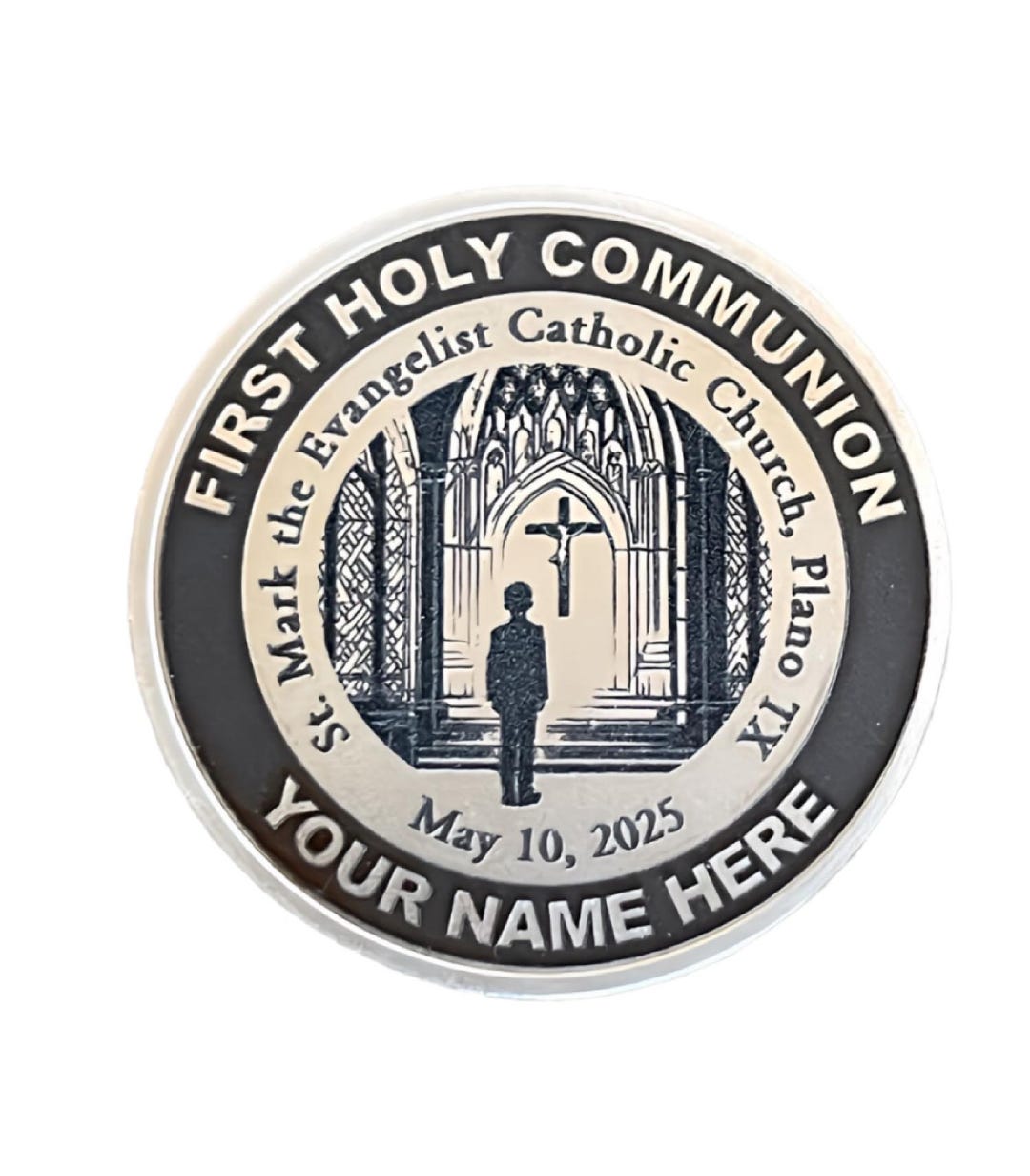 First Communion Personalized Keepsake Coin - Etsy