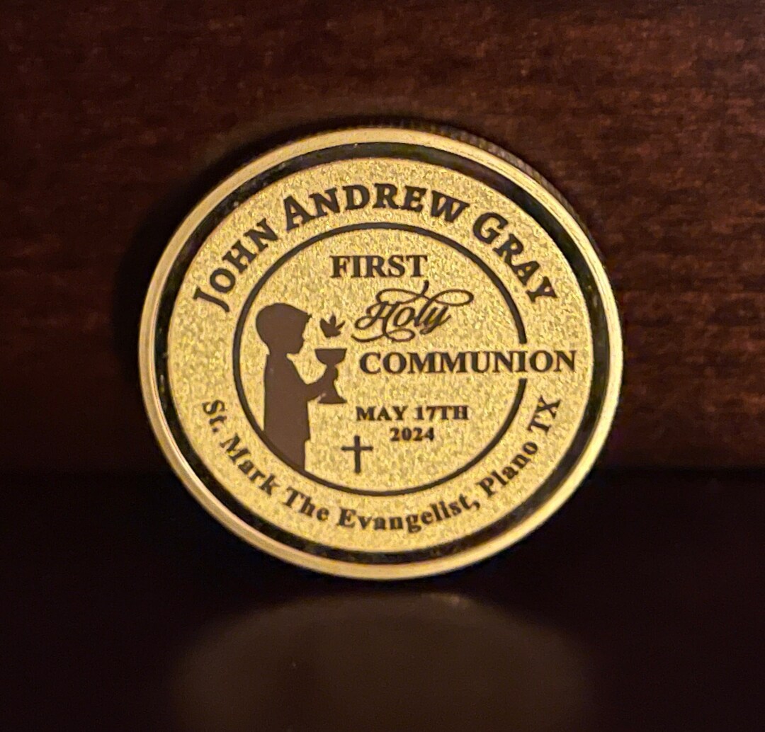 First Communion Personalized Keepsake Coin - Etsy