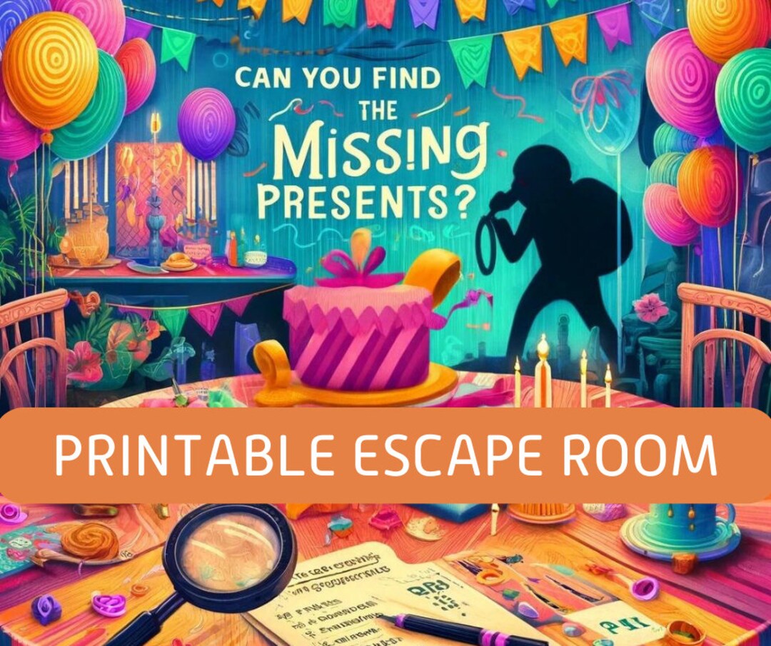 The Missing Presents kids Birthday Party Escape Room Printable, Fun ...
