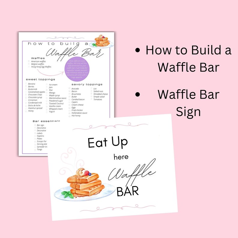 Waffle Bar Kit, Printable Waffle Bar Sign, Waffle Station - Etsy