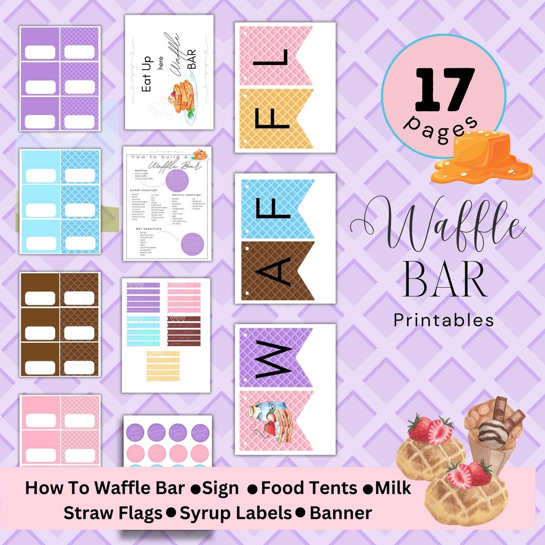 Waffle Bar Kit, Printable Waffle Bar Sign, Waffle Station - Etsy