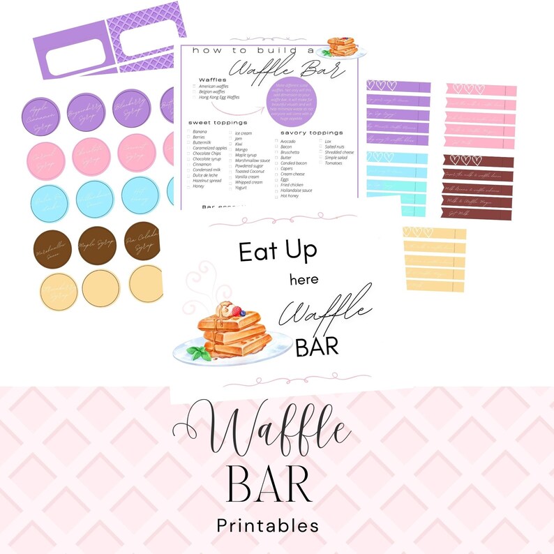 Waffle Bar Kit, Printable Waffle Bar Sign, Waffle Station - Etsy
