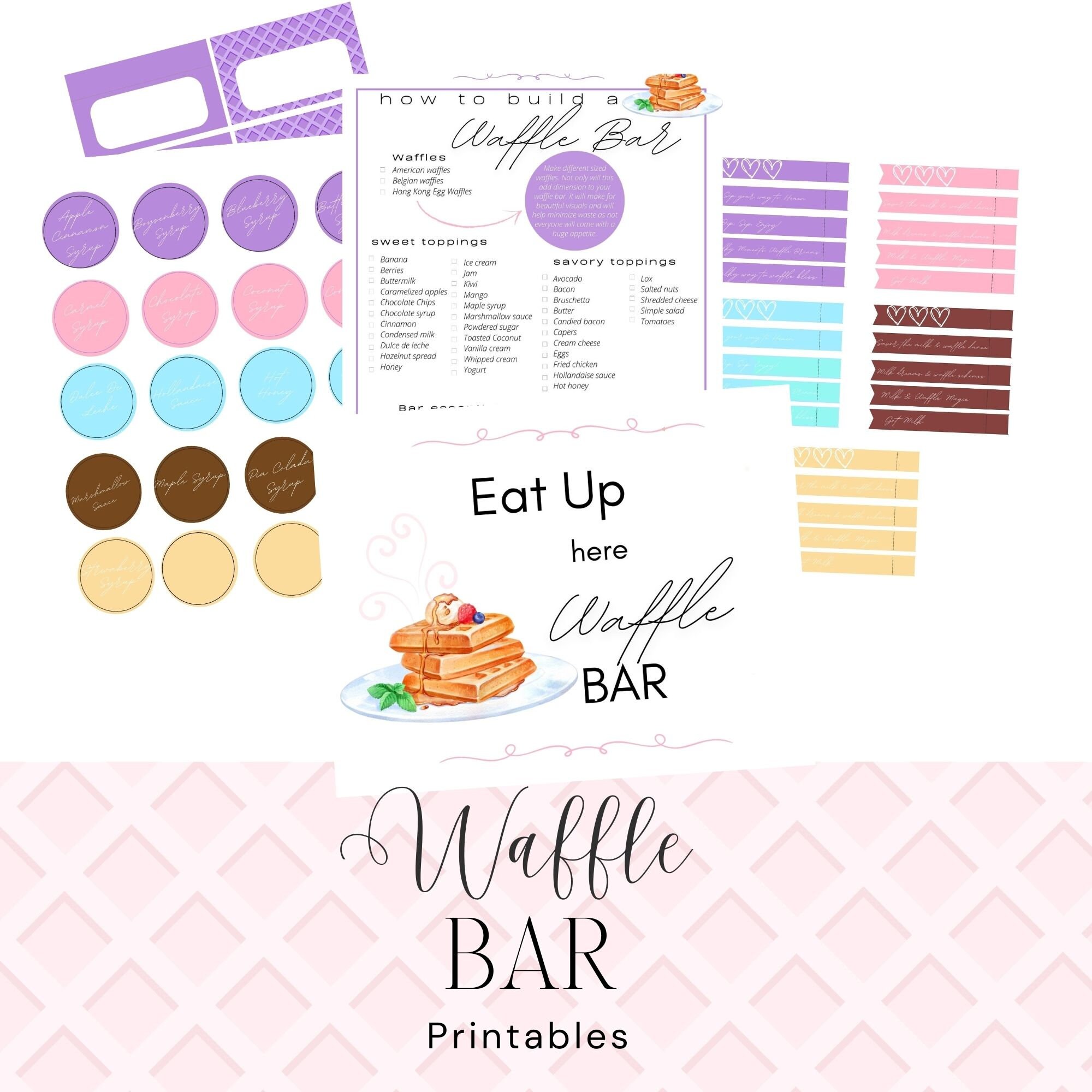 Waffle Bar Kit, Printable Waffle Bar Sign, Waffle Station - Etsy