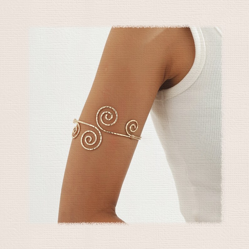 Chic Minimalist Gold Upper Arm Cuff Set: Elegant Stylish Fashion ...