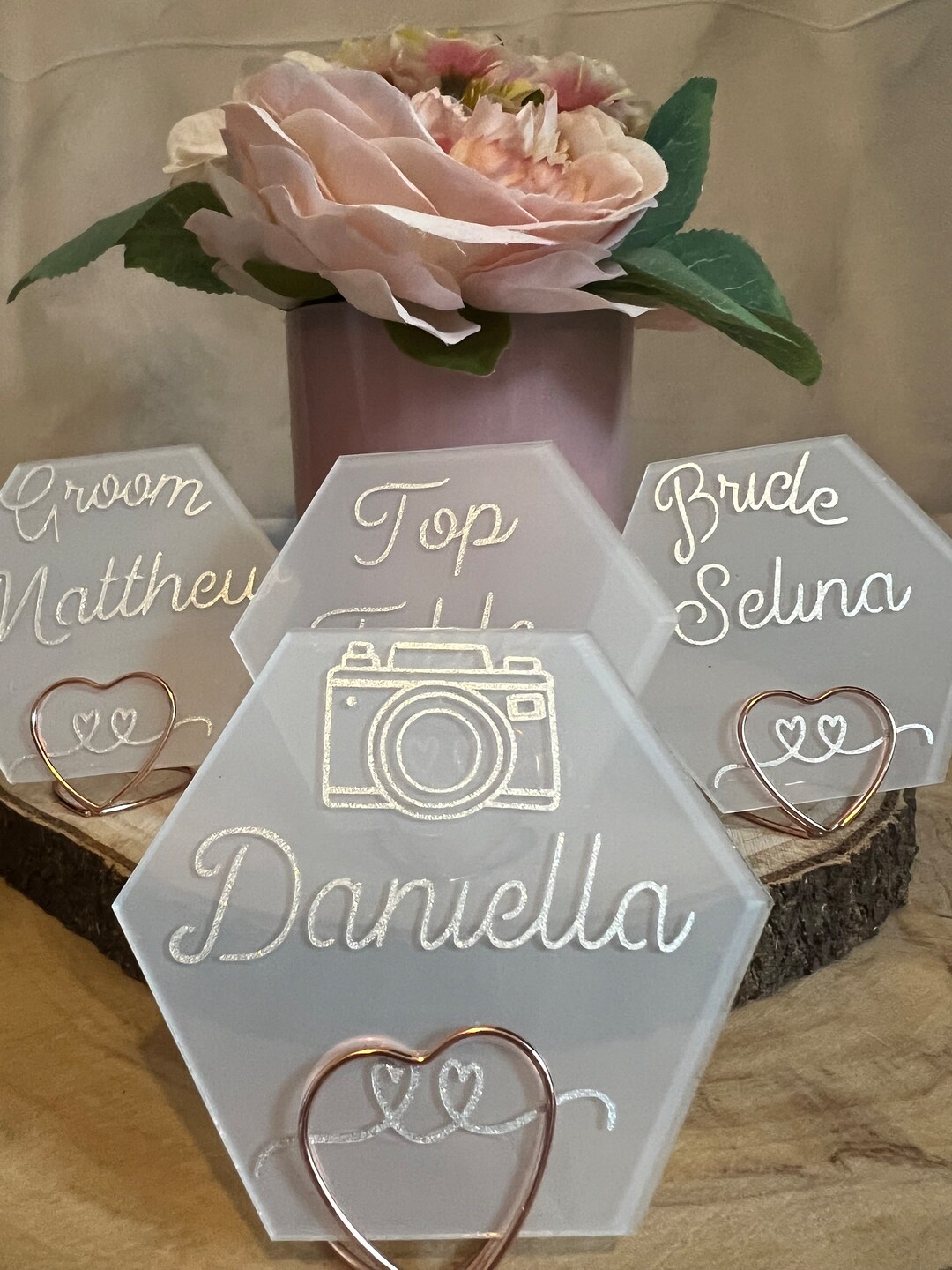 Personalised Acrylic Wedding Name Place Card,wedding Stationary, Table ...