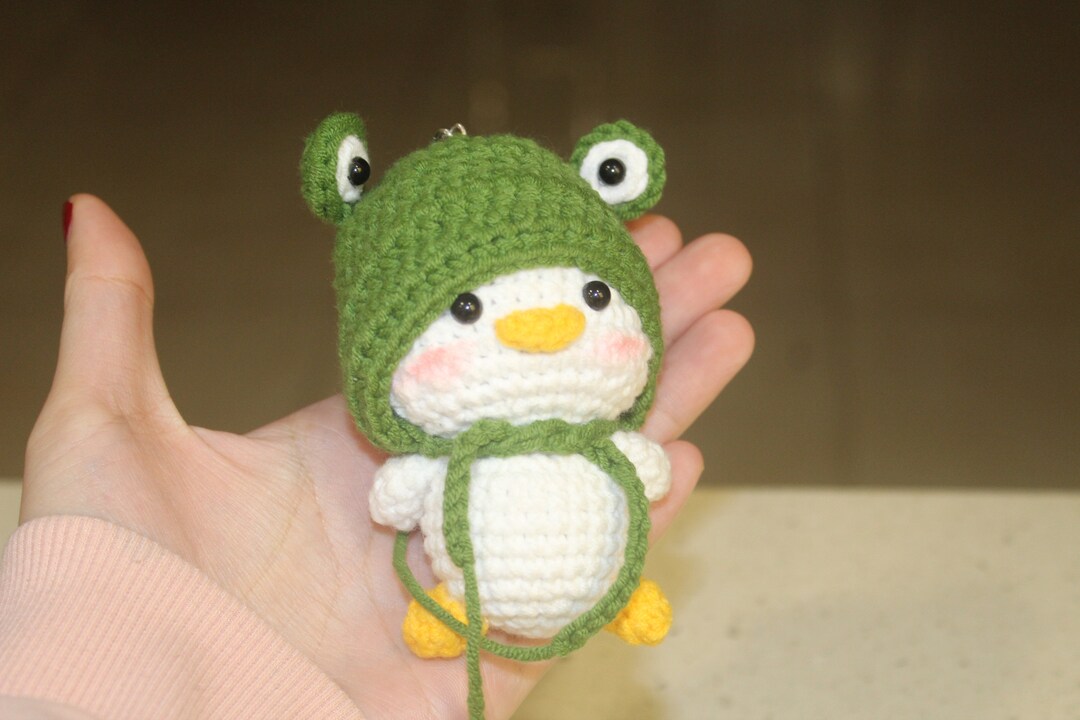 Cute Crochet Duck Keychain, Duck Keyring, Duck Amigurumi, Crochet ...