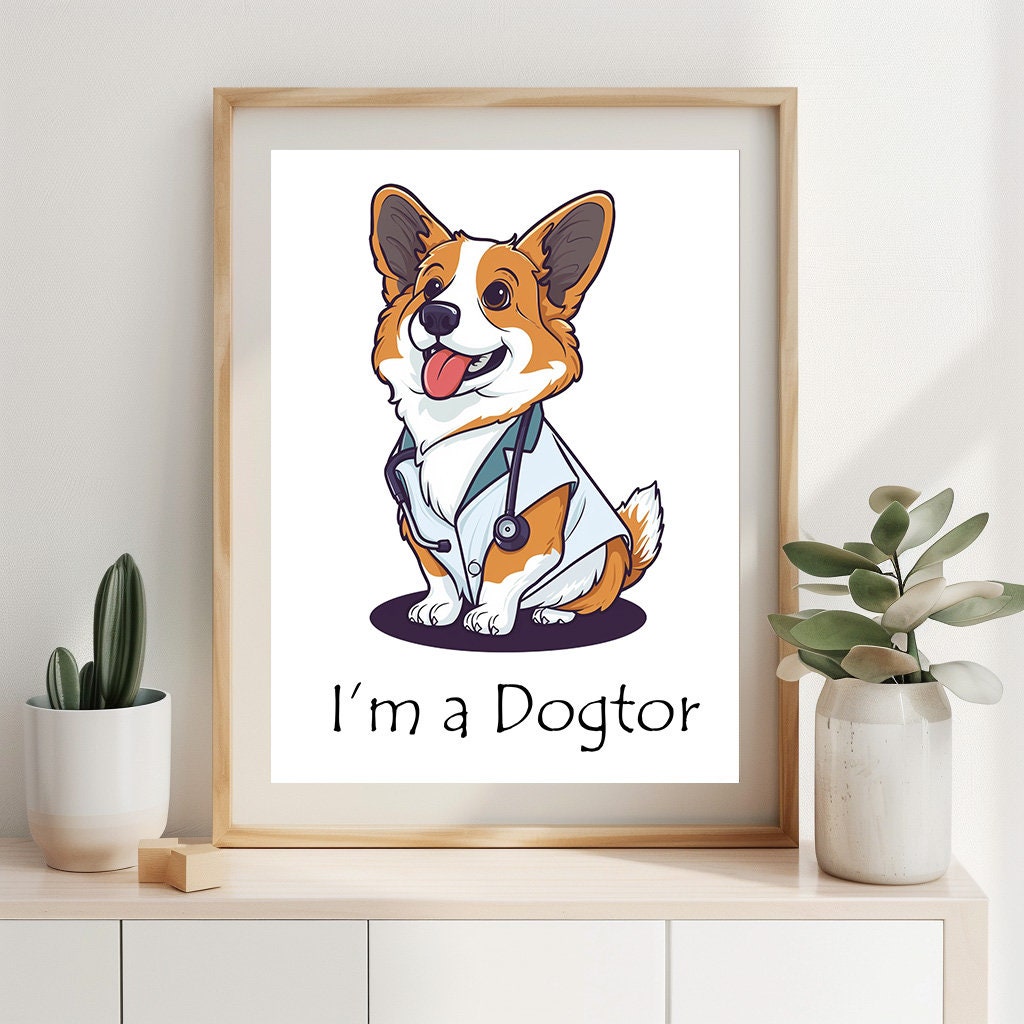 The Dogtor Series High Resolution Digital Dog Portrait Pet Print Corgi ...
