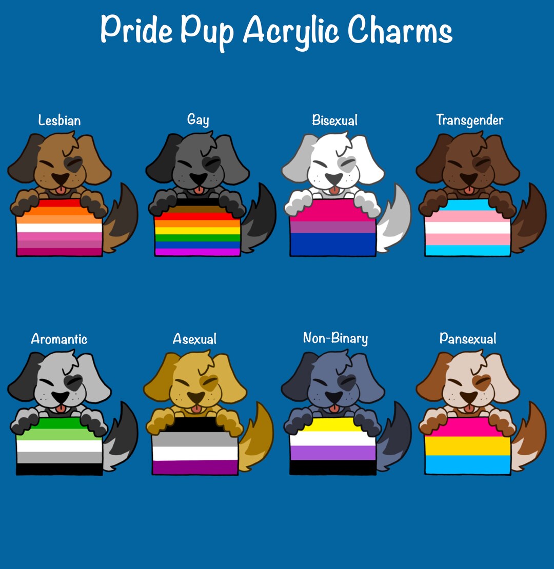 LGBTQ Pride Flag Dogs 2 Acrylic Charms - Etsy