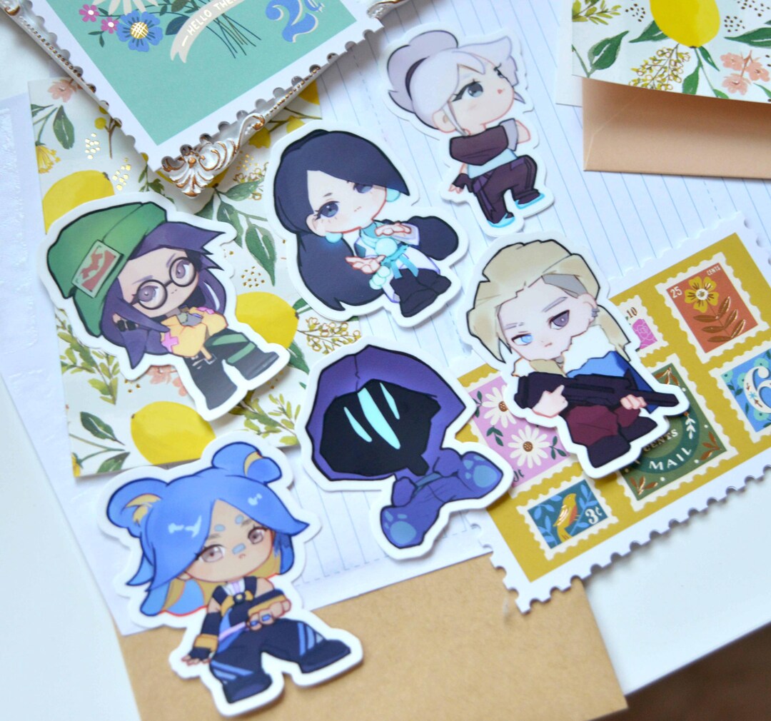 Vinyl Sticker Valorant Sticker Chibi Killjoy Omen Sage Sova Neon Jett ...