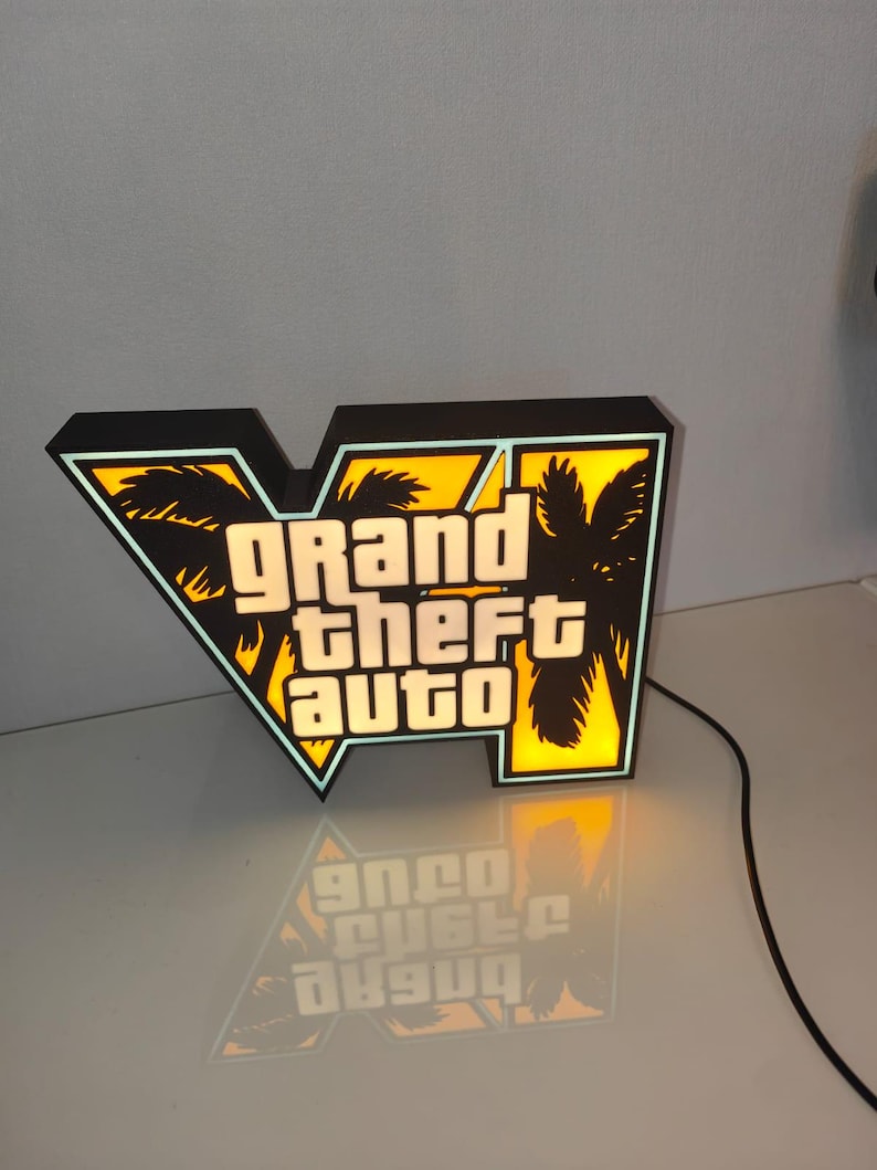 GTA 6 Lightbox | Fan Art | Grand Theft Auto VI | 3D Logo - Etsy