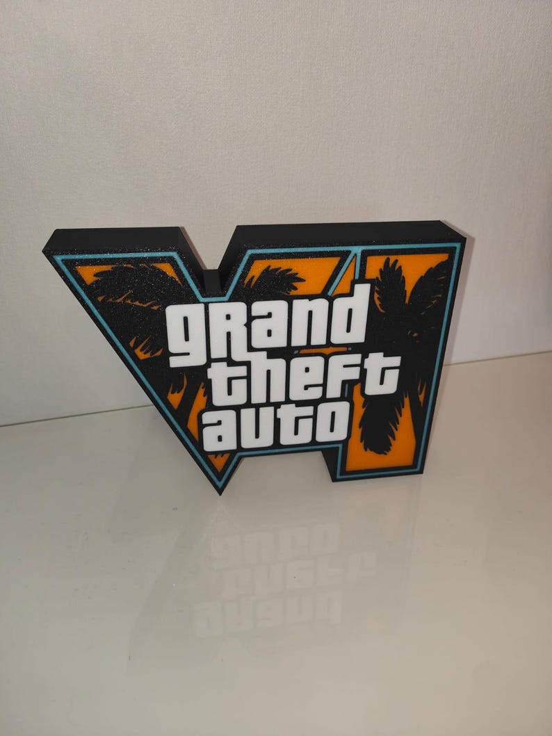 GTA 6 Lightbox | Fan Art | Grand Theft Auto VI | 3D Logo - Etsy