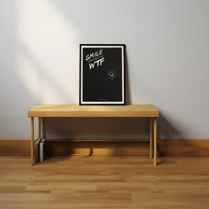 Smile Through the WTF Poster, Instant Download, Black and White Graphic ...