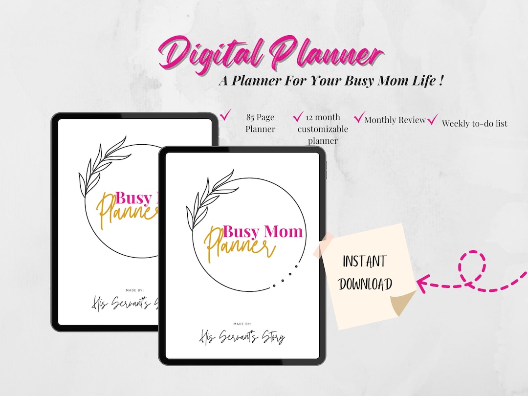 Busy Mom Planner, Customizable Planner, Canva Link, Digital Planner ...