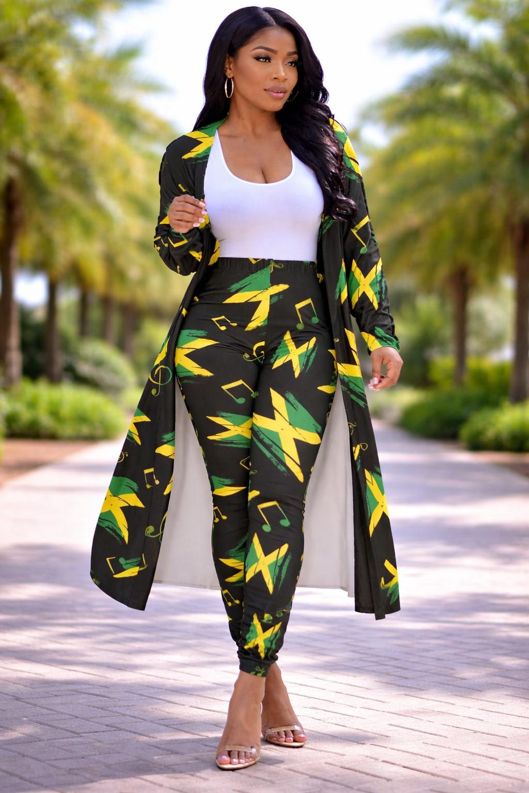 Reggae Rhythm Two -piece Set | Jamaican Print Outfit | Women’s Lounge ...