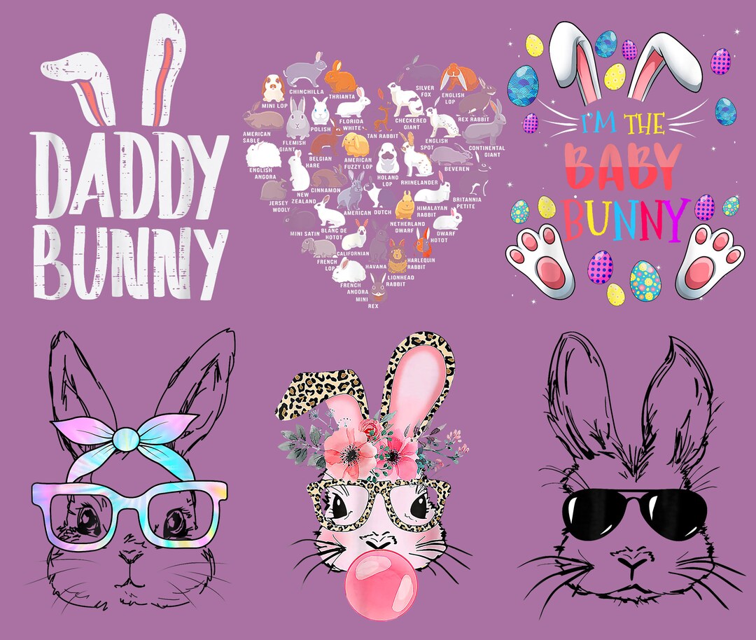 Easter Bunny Face Png Bundle, Cute Bunny Faces Png, Easter Bunny Png ...