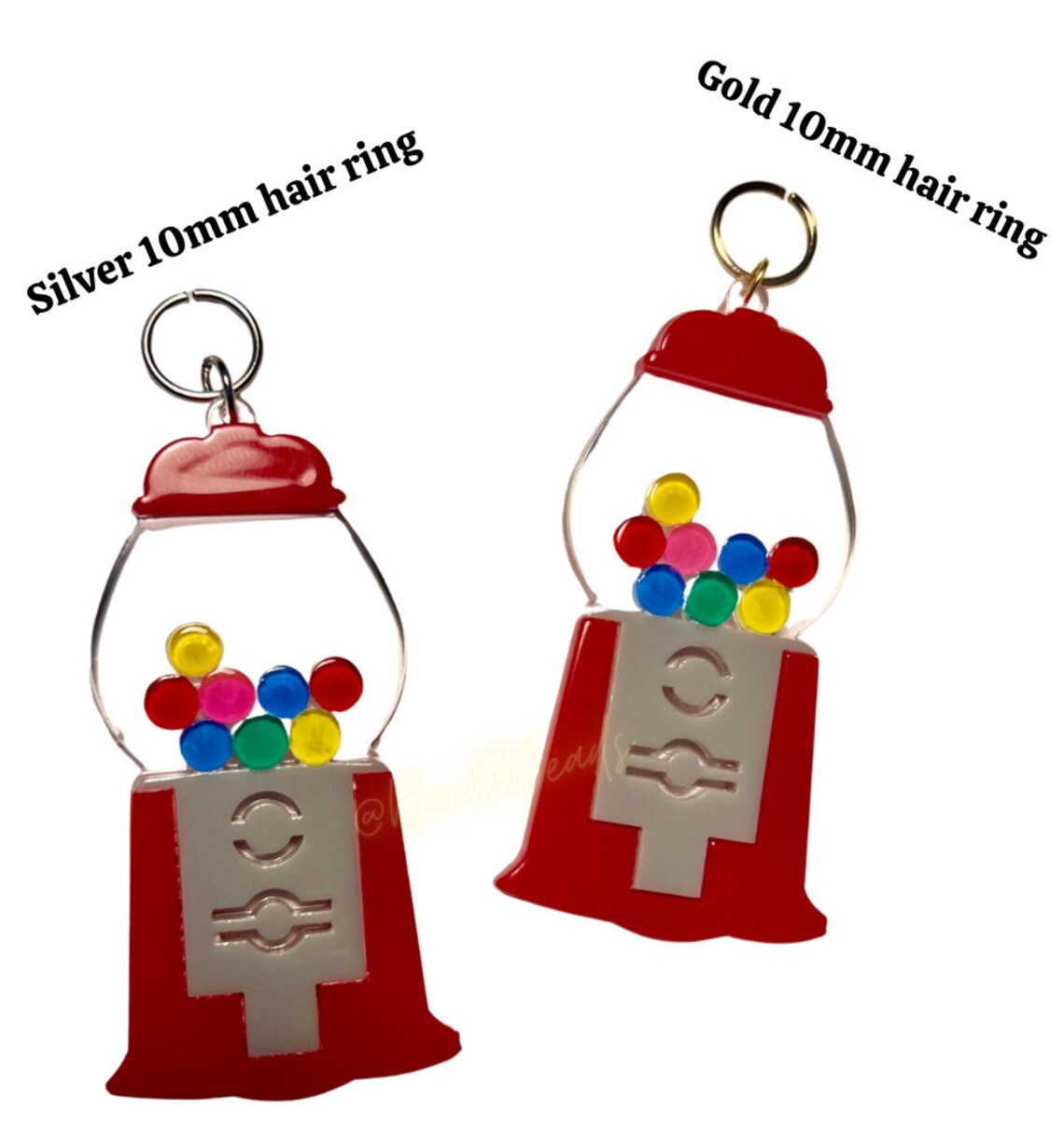 4pc Gumball Machine Hair Rings Loc Charms Nail Charms Braid Jewelry ...