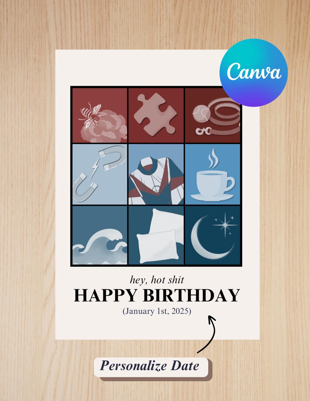 NIKI Buzz Birthday Card Canva Template - Etsy