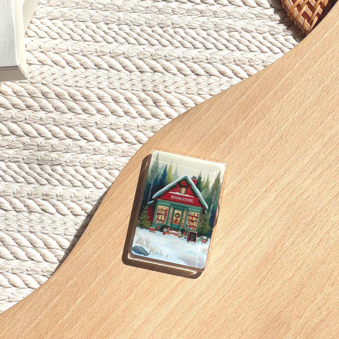 Snowy Bookstore Magsafe Kindle Grip, Stocking Stuffer for Book Lover ...