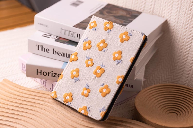 Sunflower Embroidery Kindle Cover, Kindle Case Paperwhite 2024 ...