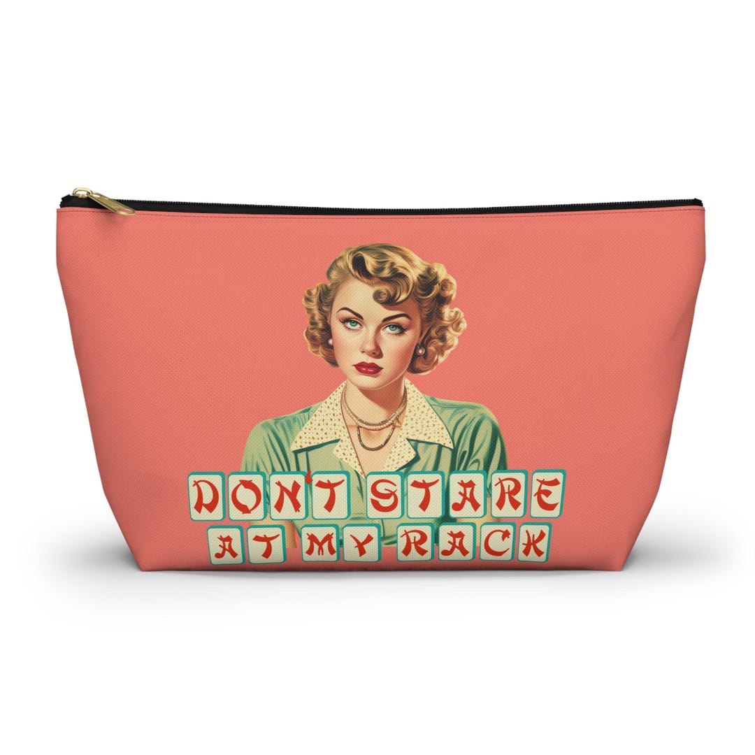 Funny Mahjong Blonde "don't Stare at My Rack" Salmon Tile Pouch ...