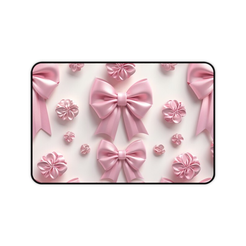 Coquette Aesthetics 3D Pink Bows Desk Mat 12x18 In, Girly Dorm Room ...