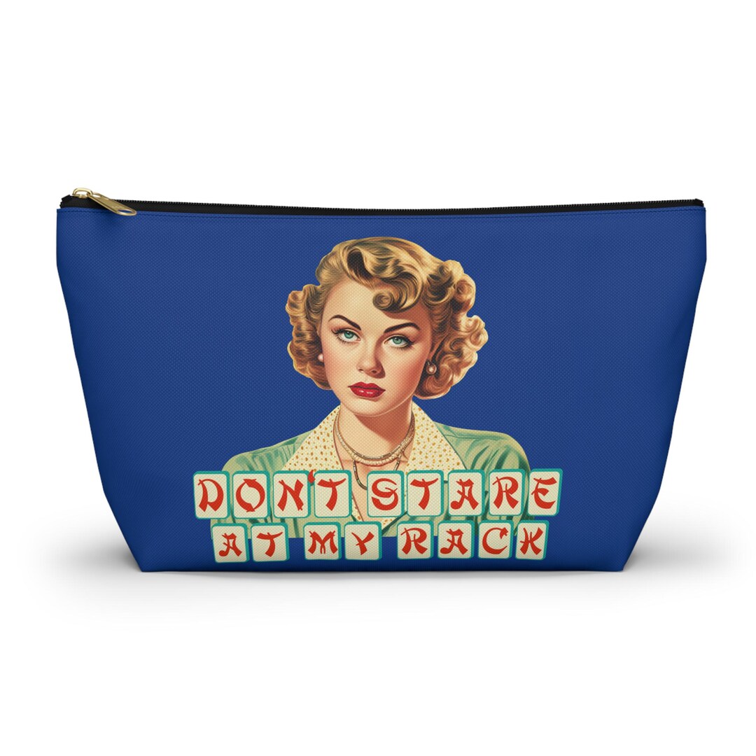 Mahjong Tiles Pouch Mah Jongg 'don't Stare at My Rack' Navy Tiles Bag ...