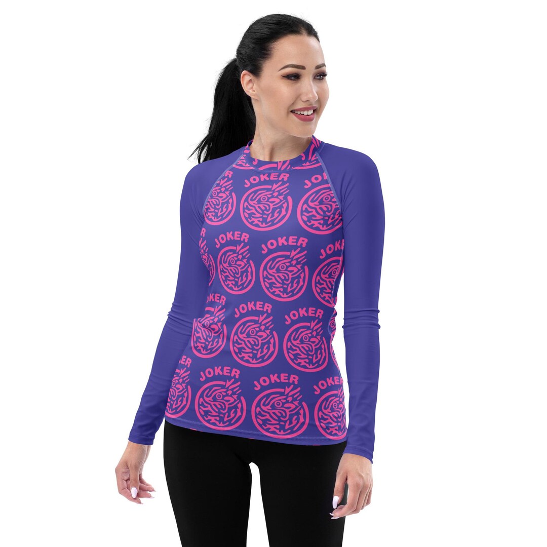 Mahjong Joker Women's Purple Rash Guard, Player Birthday Gift, Mahjongg ...