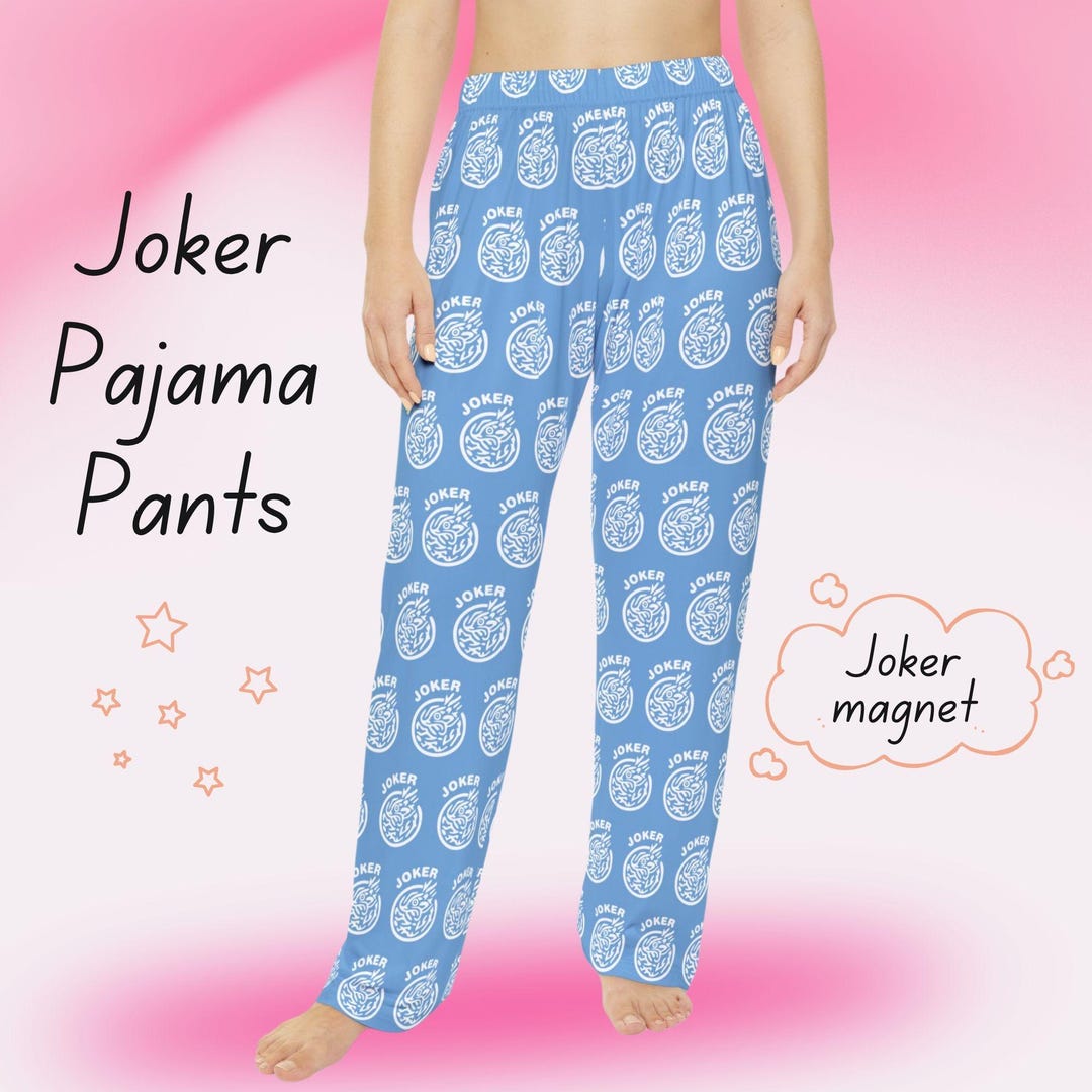 Mahjong Joker Light Blue Women's Pajama Pants Birthday Gift for Her Mah ...