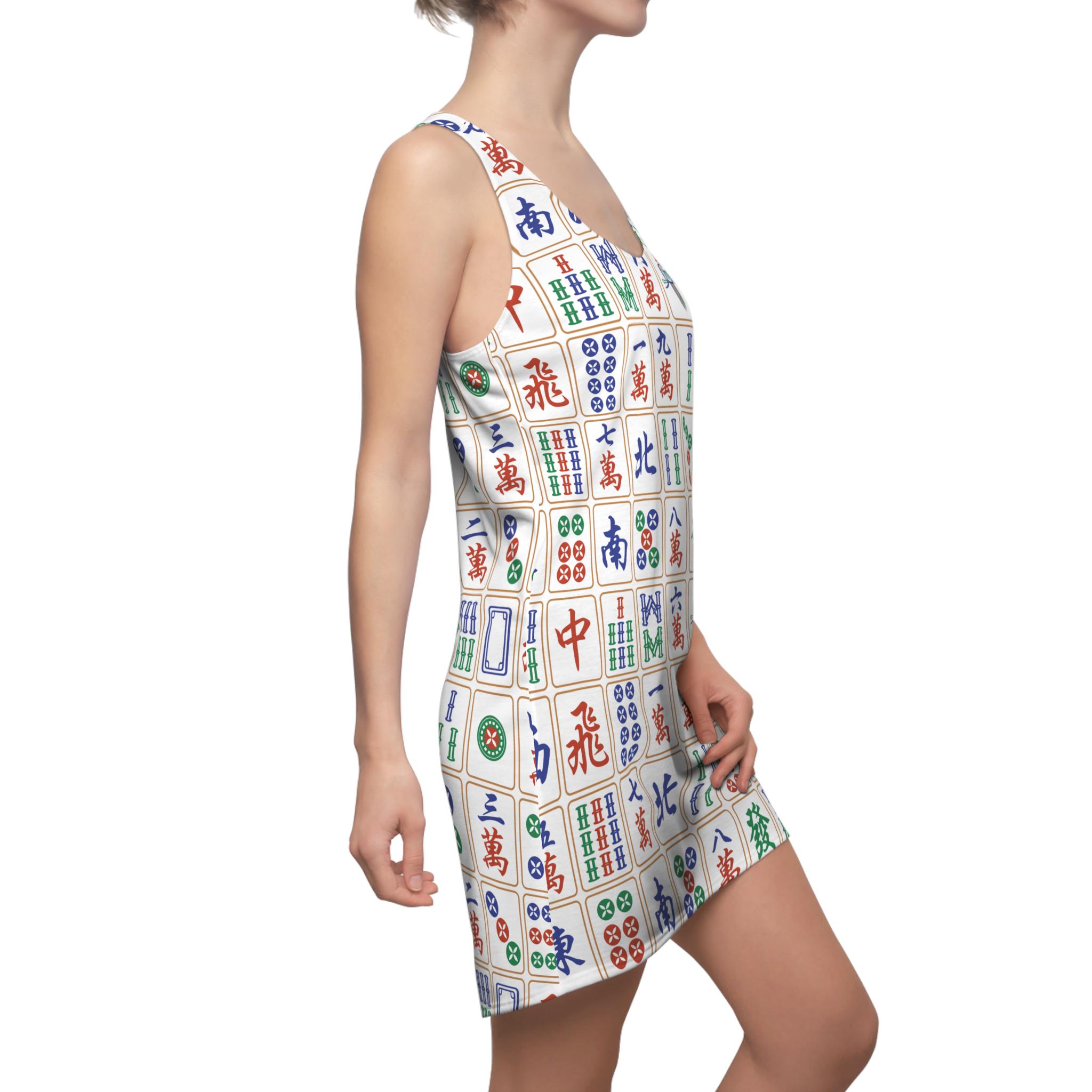 Mahjong Racerback Dress With Tiles Pattern Mah Jongg Women’s Cut and ...