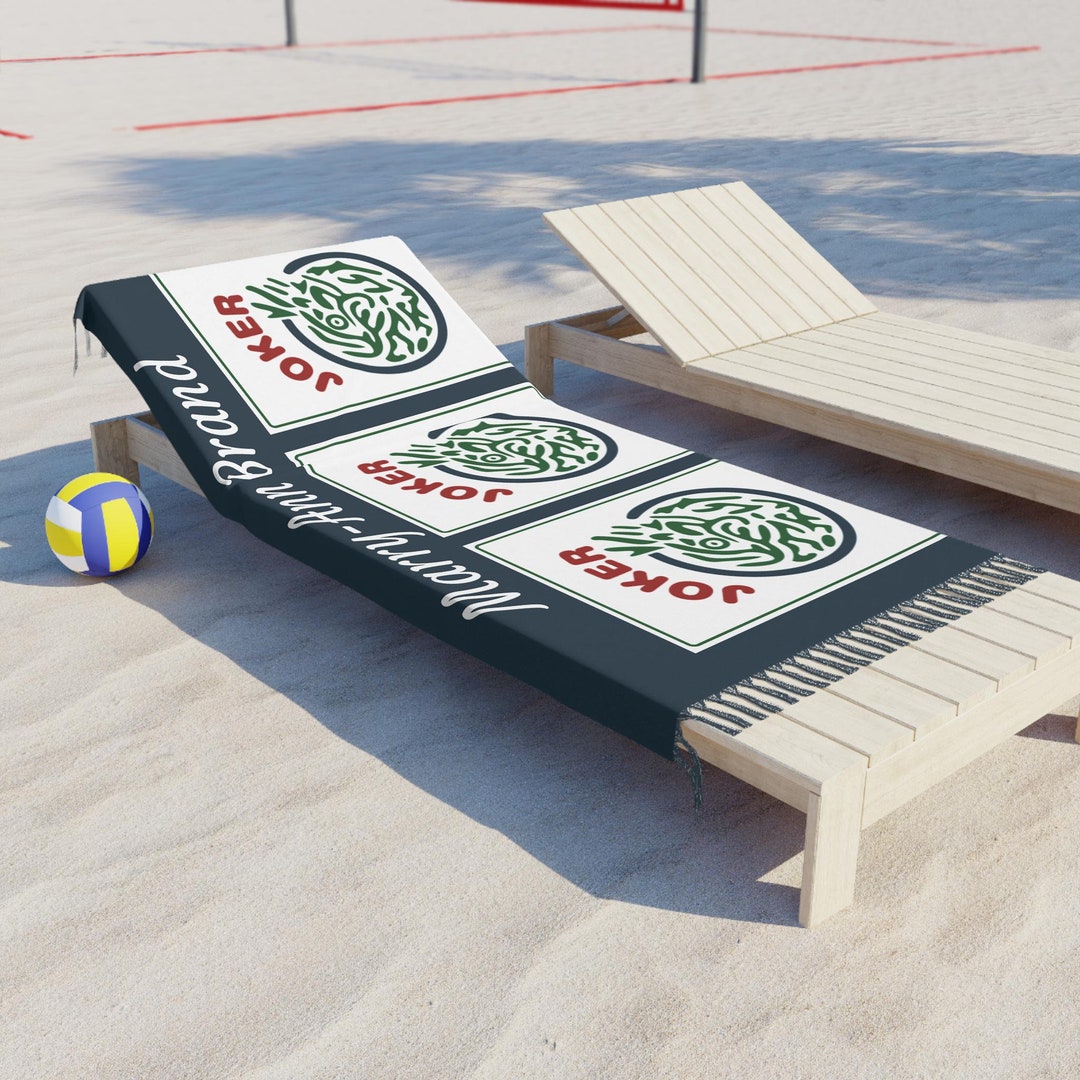Personalized Mahjong Navy Boho Beach Cloth Towel, Christmas Birthday ...