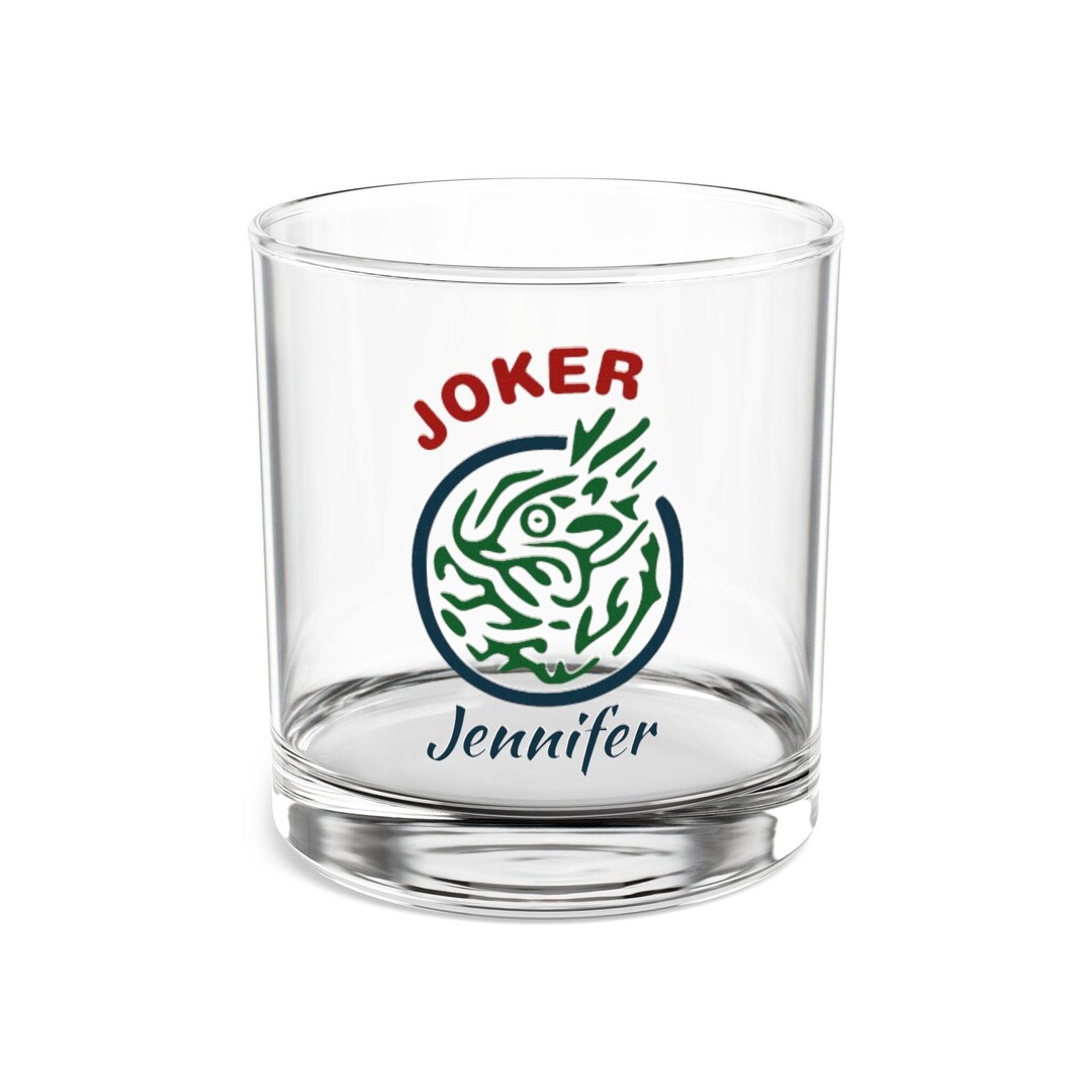 Personalized Mahjong Joker Rocks Glass 10oz, Christmas Birthday Gift ...