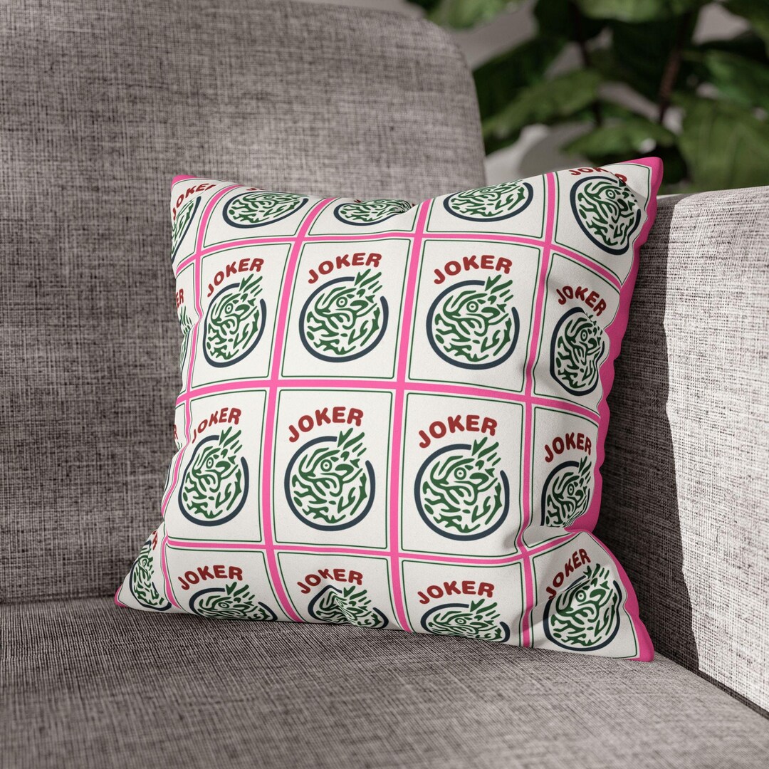 Mahjong Hot Pink Faux Suede Square Pillowcase, Mahjongg Hostess ...