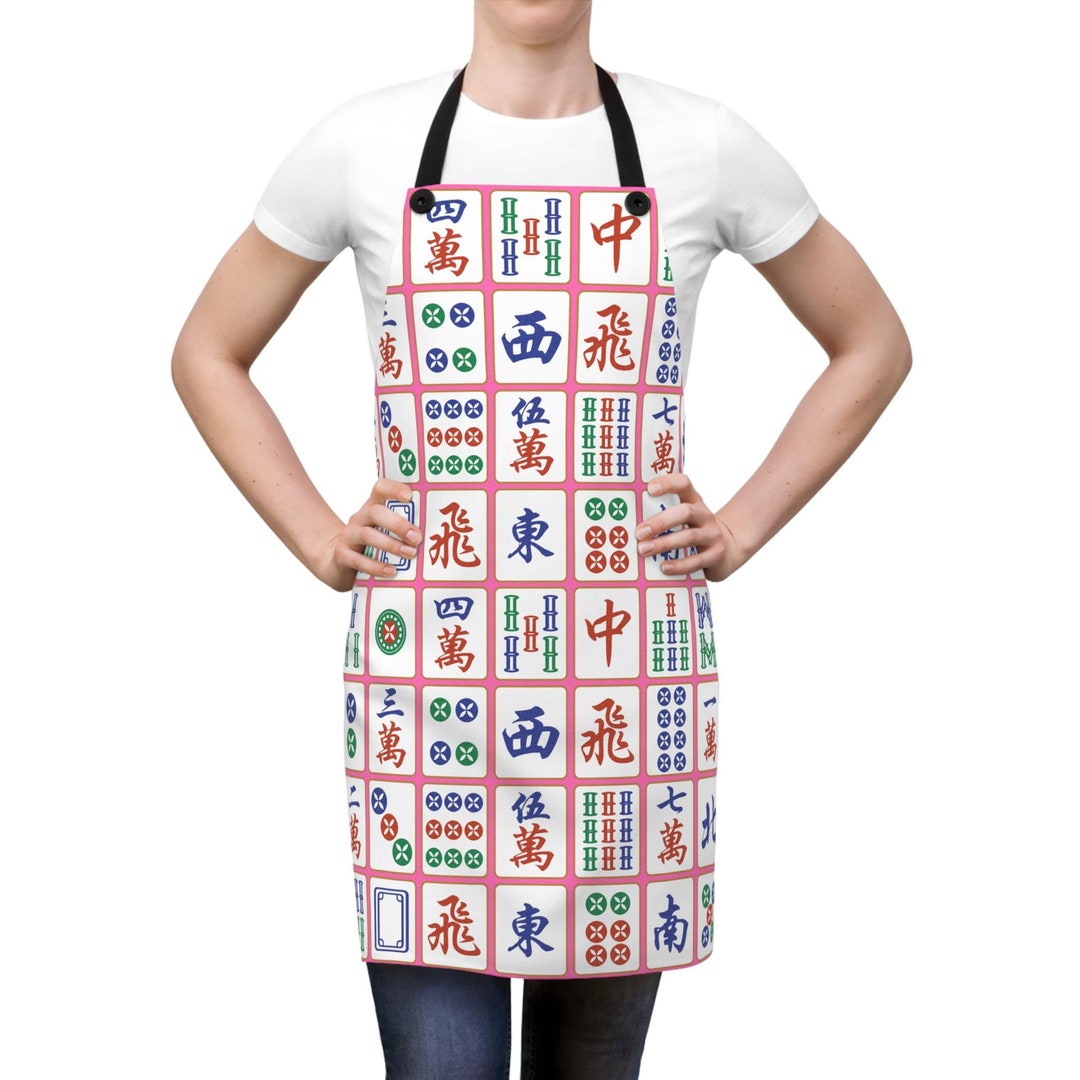 Mahjong Tiles Hot Pink Apron, Mahjongg Friendship Gift, Mahjong Lovers ...