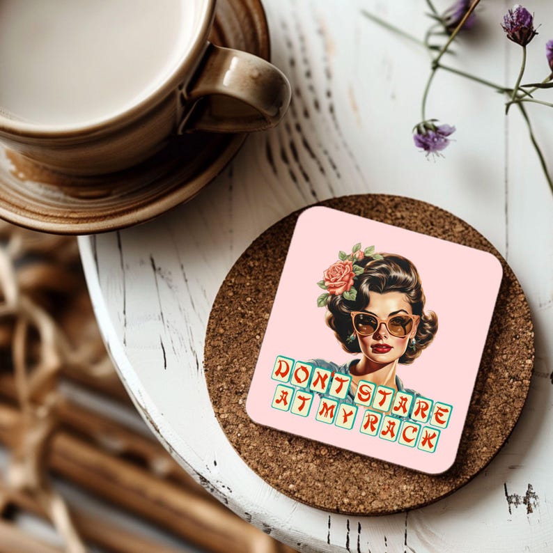 Mahjong Corkwood Coaster Set 4pc Player Gift Sarcastic Vintage Brunette ...