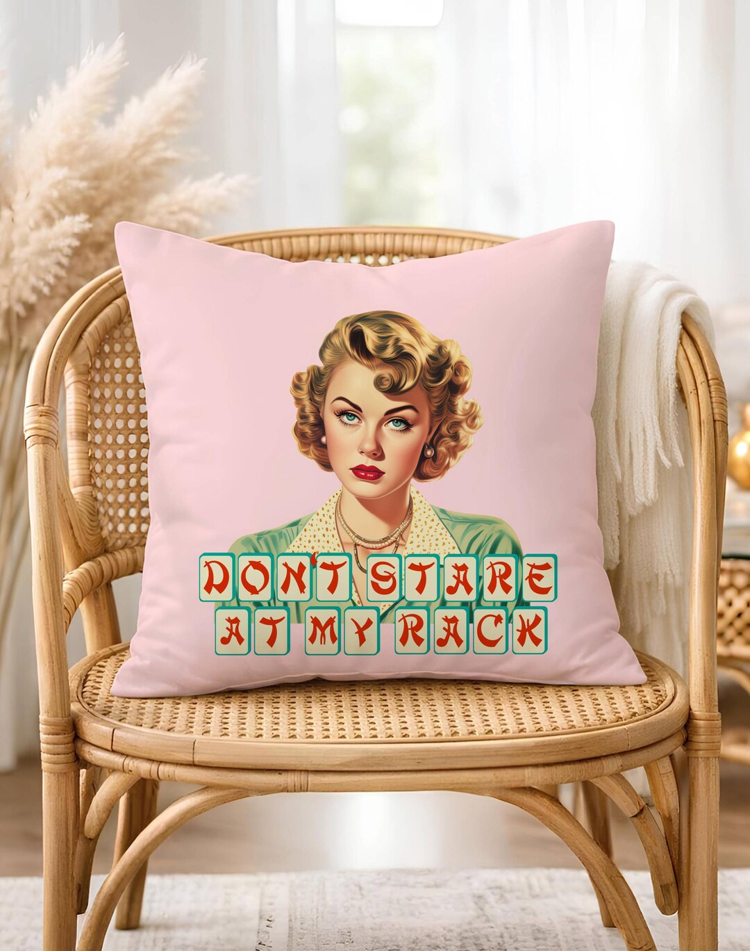 Mahjong 'don't Stare at My Rack' Square Pillowcase Player Gift Funny ...
