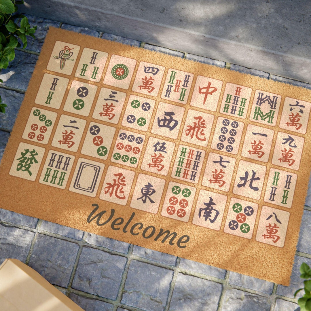 Mahjong Tiles Welcome Doormat, Birthday Gift, Mahj House Decor, Mahjong ...