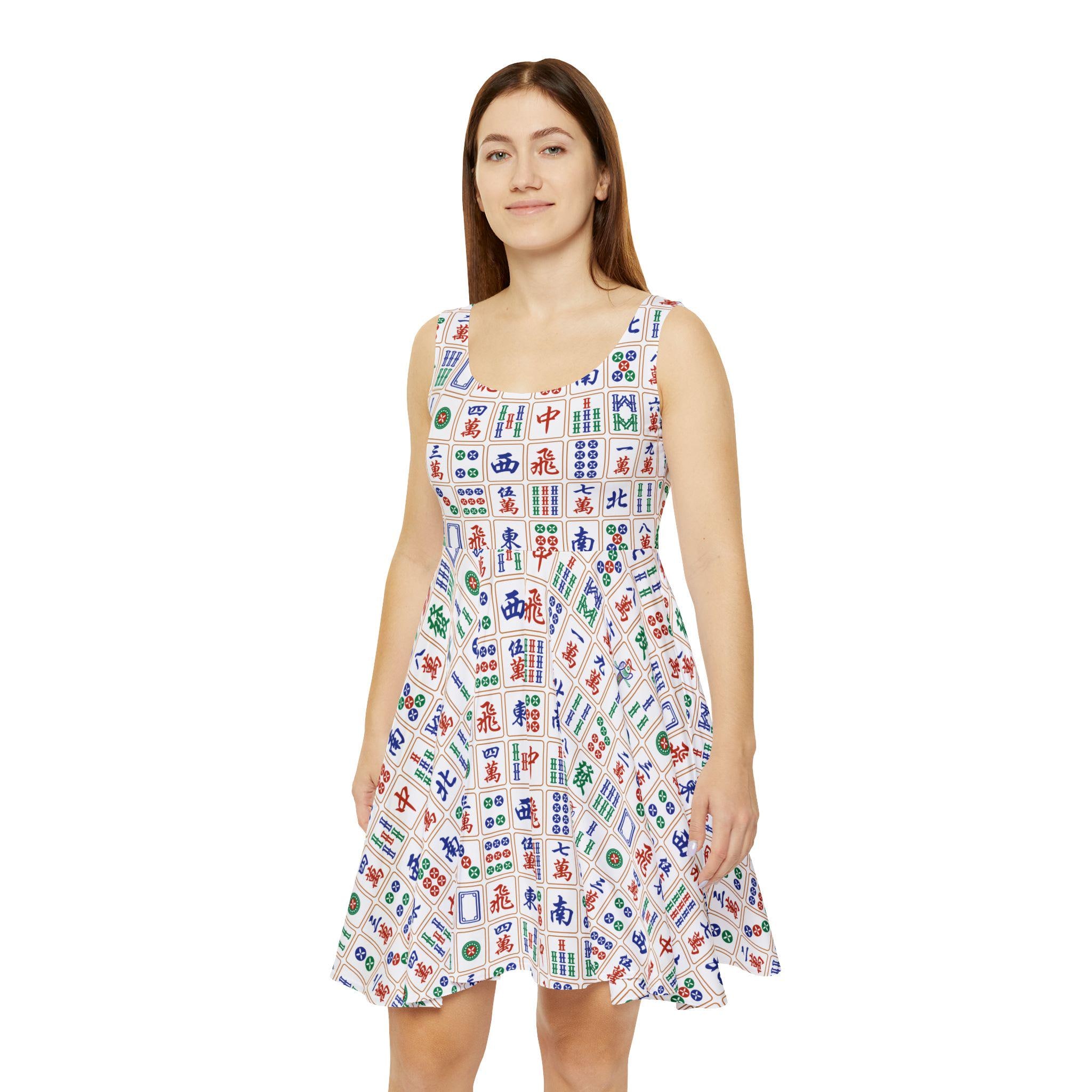 Mahjong Dress With Tile Print Player Gift Mah Jongg Game Day Party ...