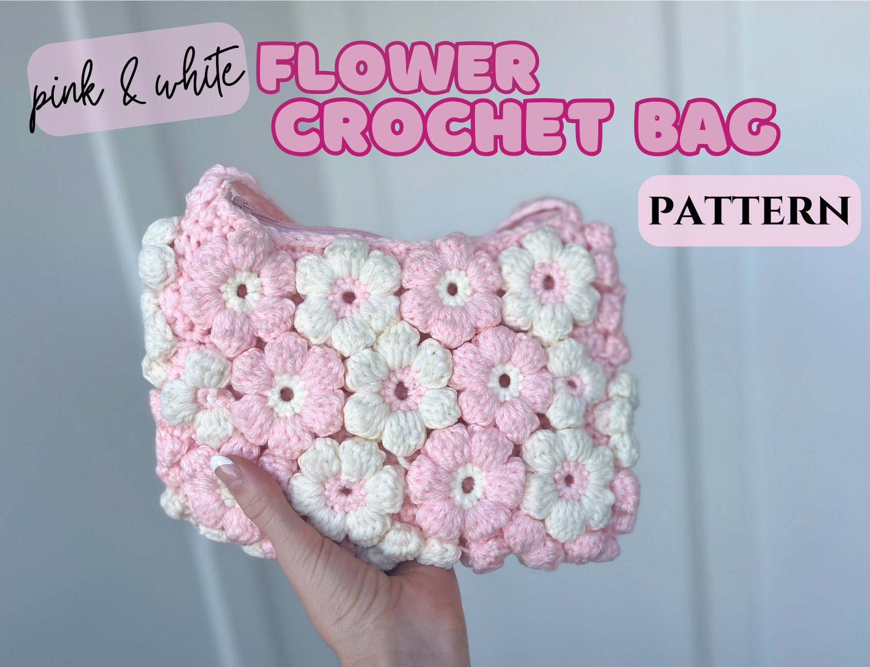 Crochet Pattern Flower Crochet Pattern Crochet Bag Pattern Crochet Bag ...