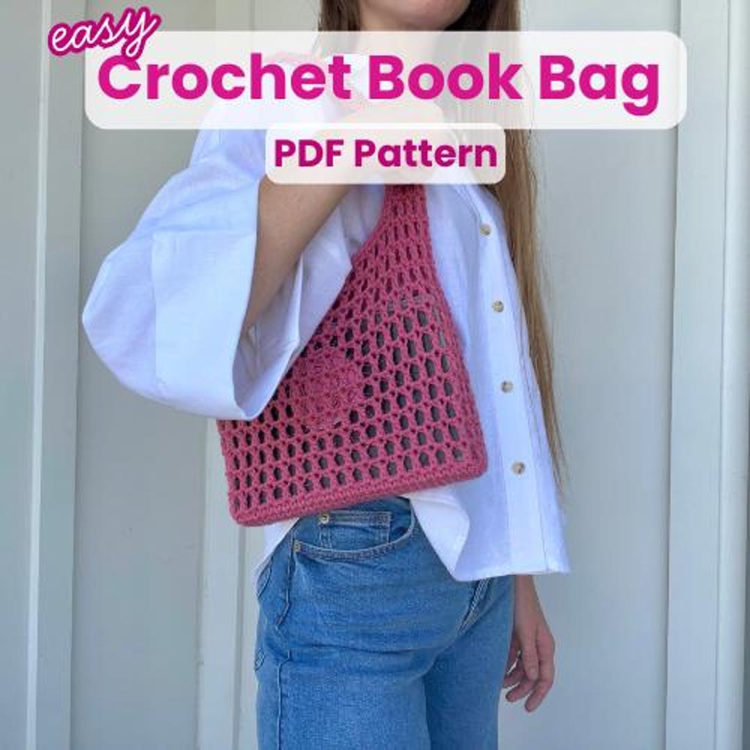 Crochet Book Bag Pattern – Easy Beginner Project (PDF Pattern) - Etsy