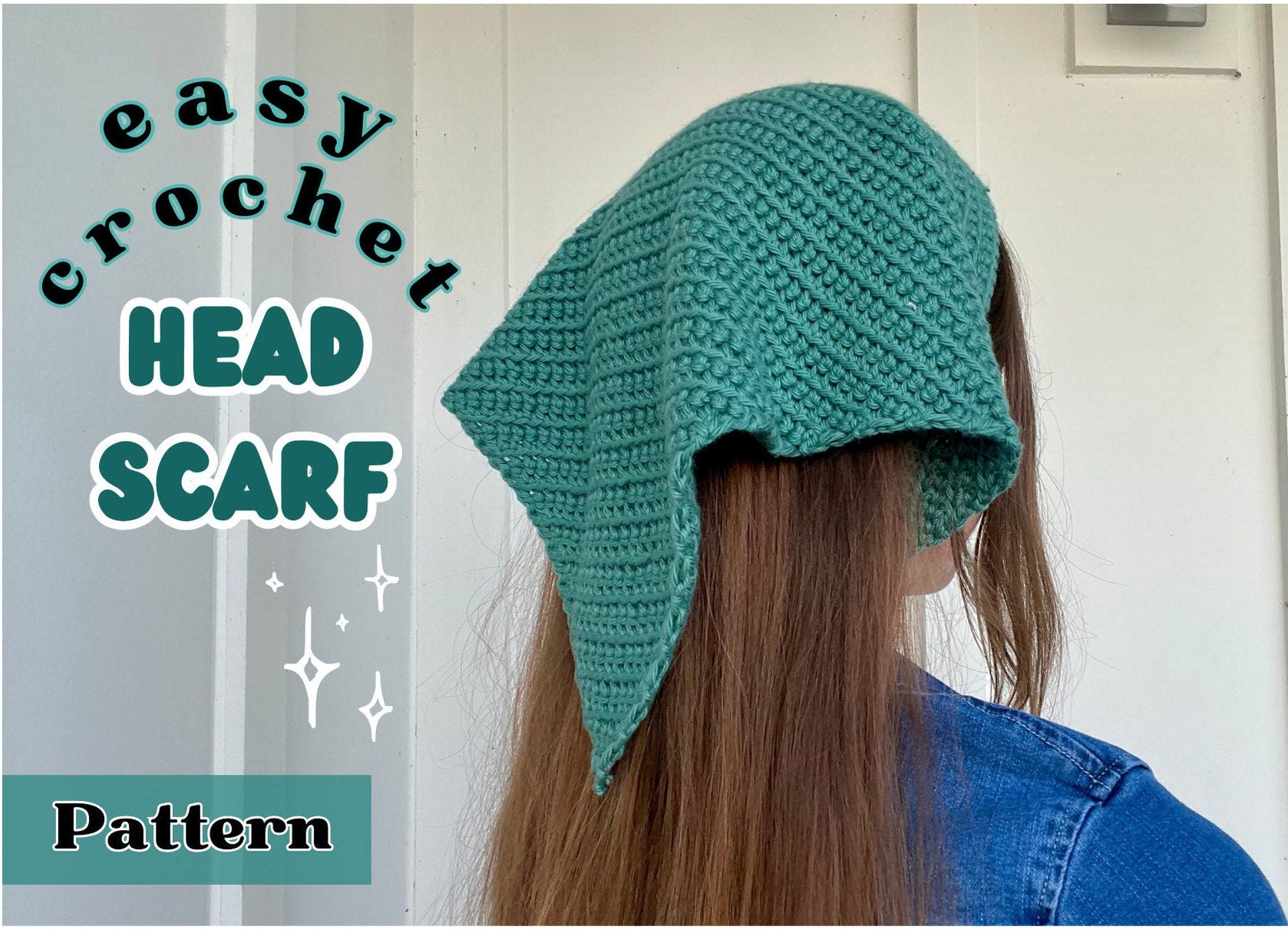 Head Scarf Pattern - Crochet Pattern - Bandana Head Scarf - Crochet ...