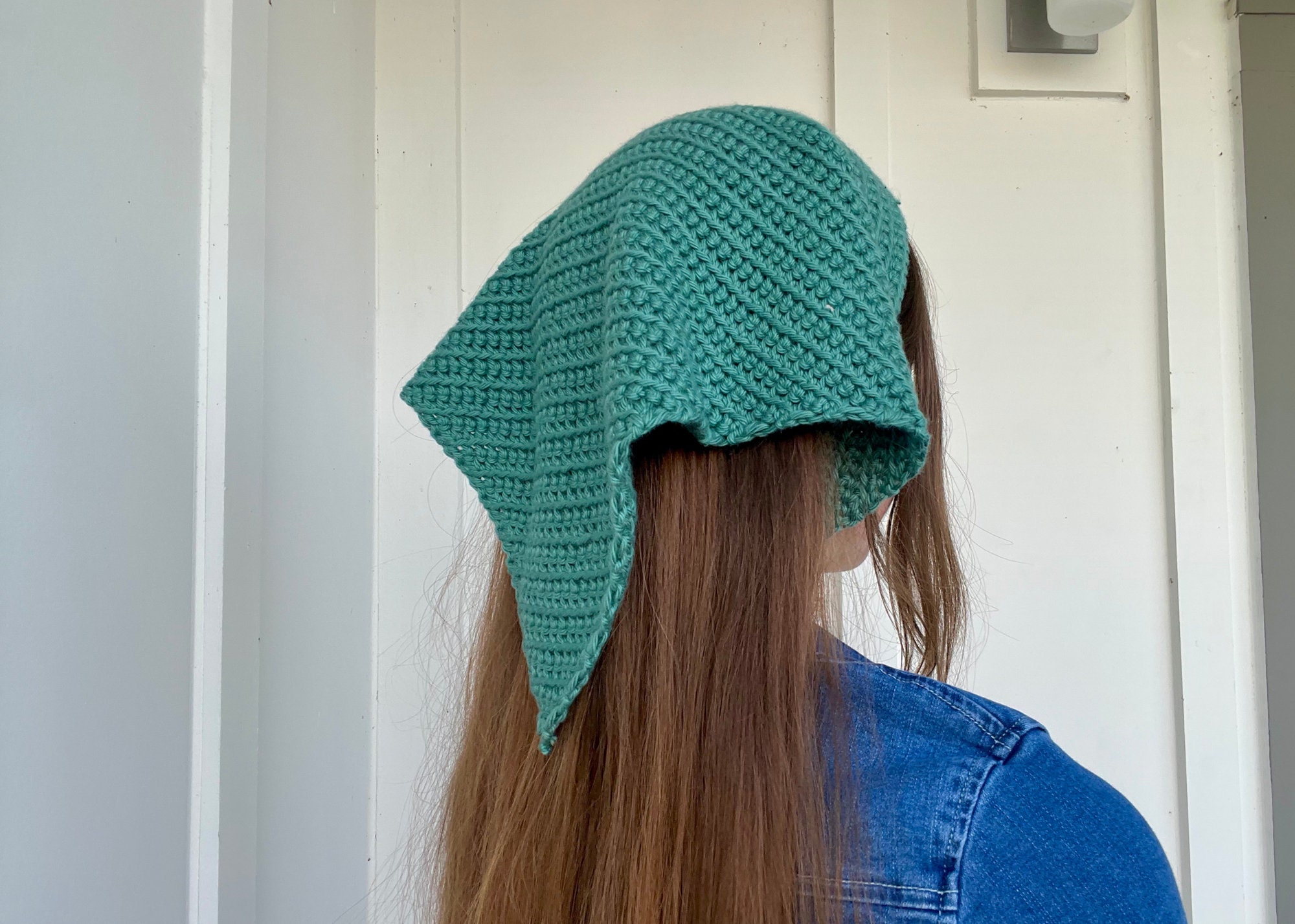 Head Scarf Pattern - Crochet Pattern - Bandana Head Scarf - Crochet Pattern - Girl Crochet ...