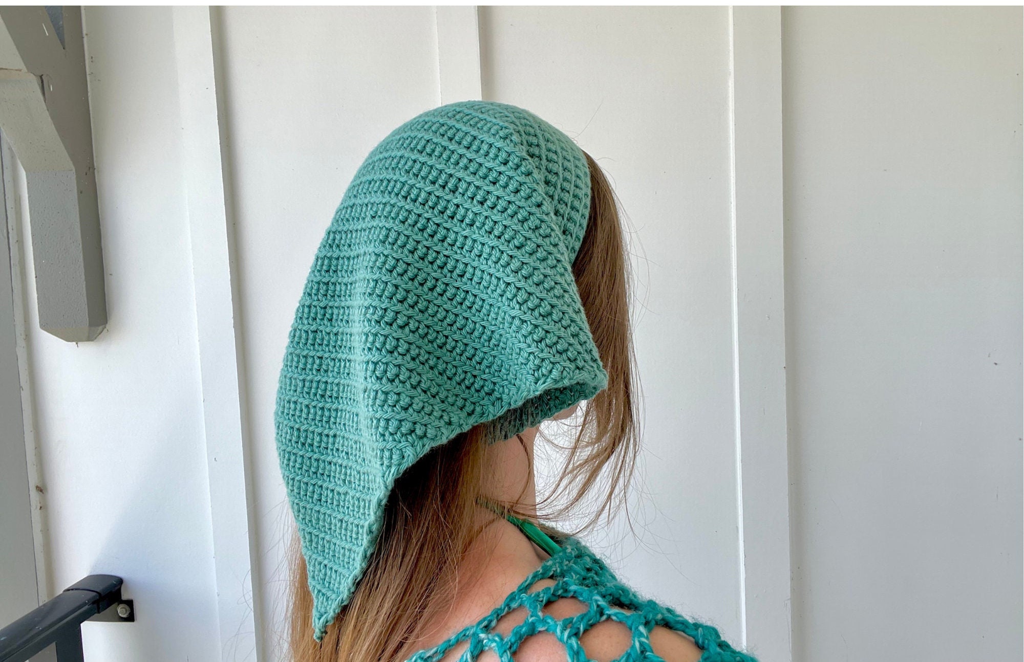 Head Scarf Pattern - Crochet Pattern - Bandana Head Scarf - Crochet Pattern - Girl Crochet ...