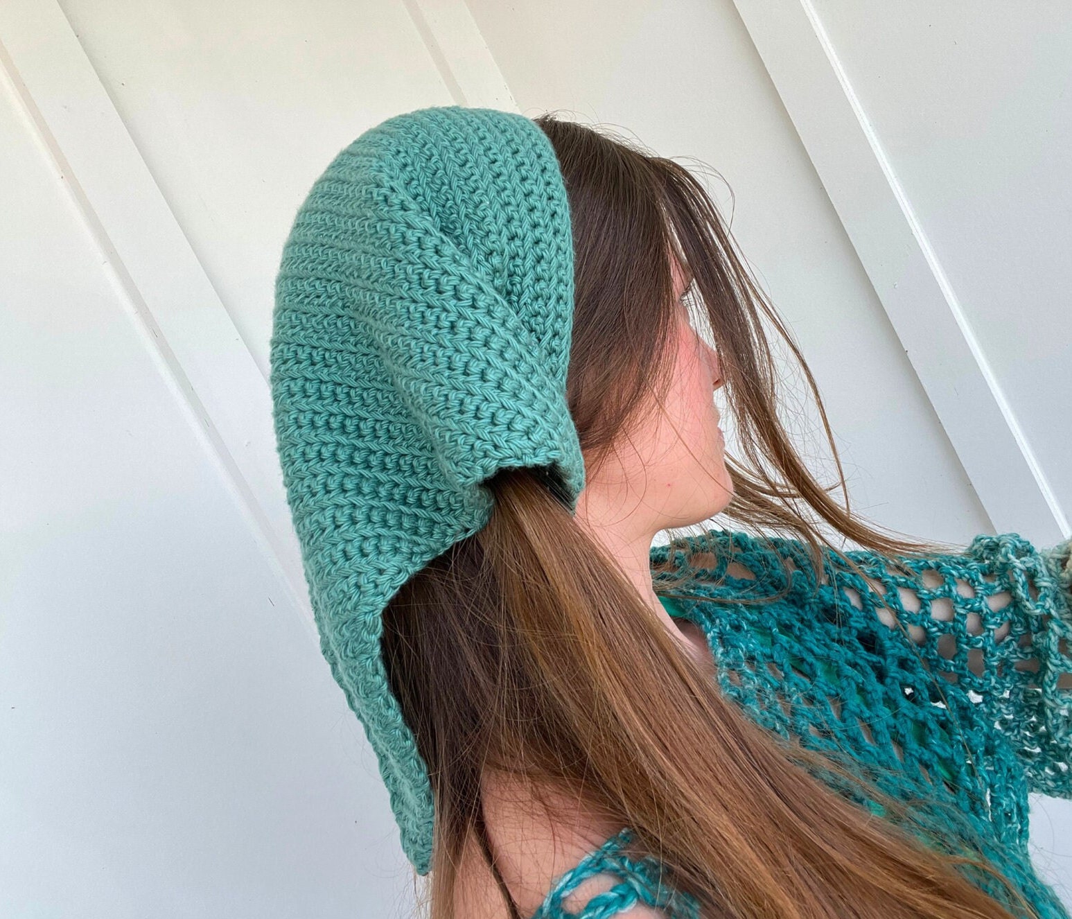 Head Scarf Pattern - Crochet Pattern - Bandana Head Scarf - Crochet Pattern - Girl Crochet ...