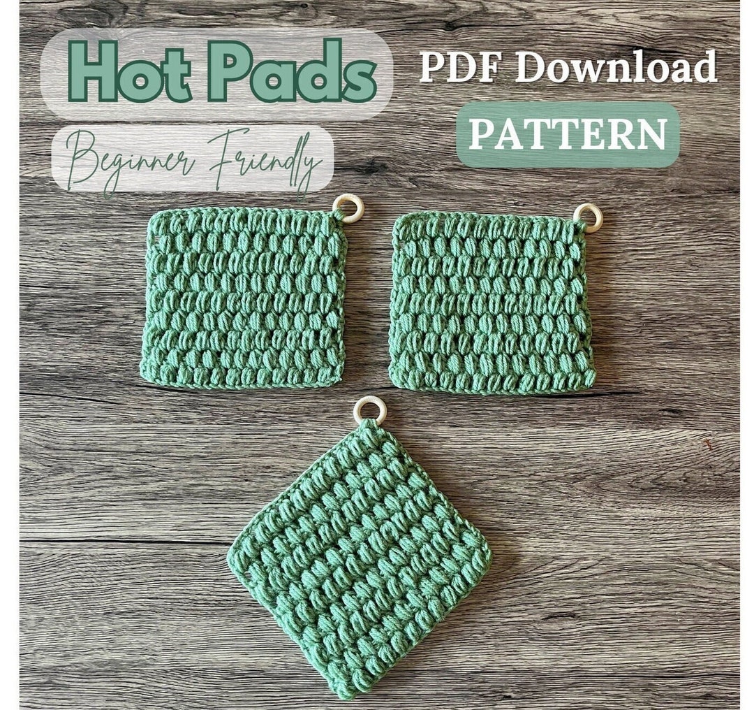 Easy Crochet Pattern- Crochet Hot Pad, Handmade Hot Pad, Pattern ...